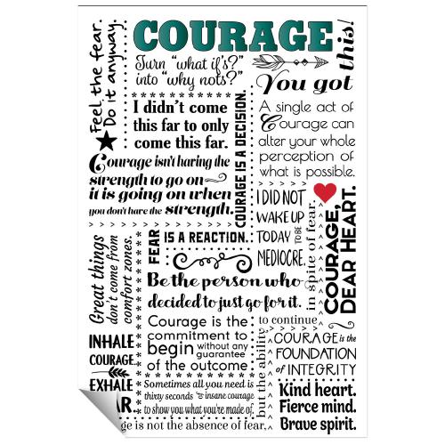 Studious Studio | Courage Quote Inspirational Art 113037-WM-24