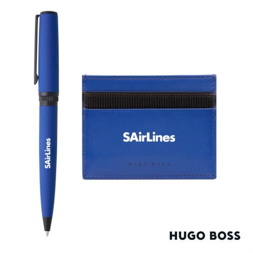 Hugo Boss Matrix Card Holder/Gear Matrix Ballpoint Pen